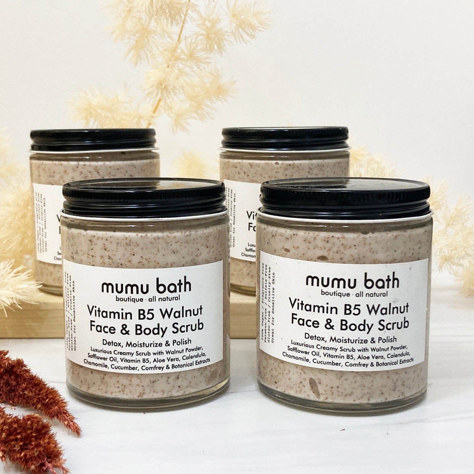 Vitamin B5 Walnut Face & Body Scrub | Smooth & Glow Naturally